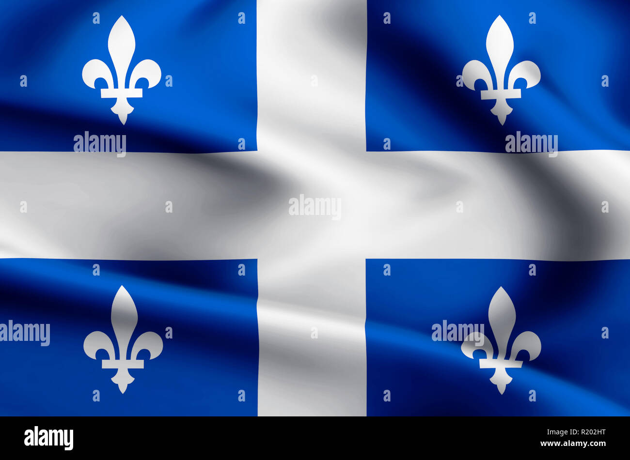 Quebec modern and realistic closeup flag illustration. Perfect for ...