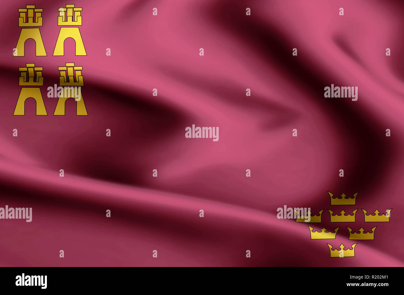 Murcia modern and realistic closeup flag illustration. Perfect for ...