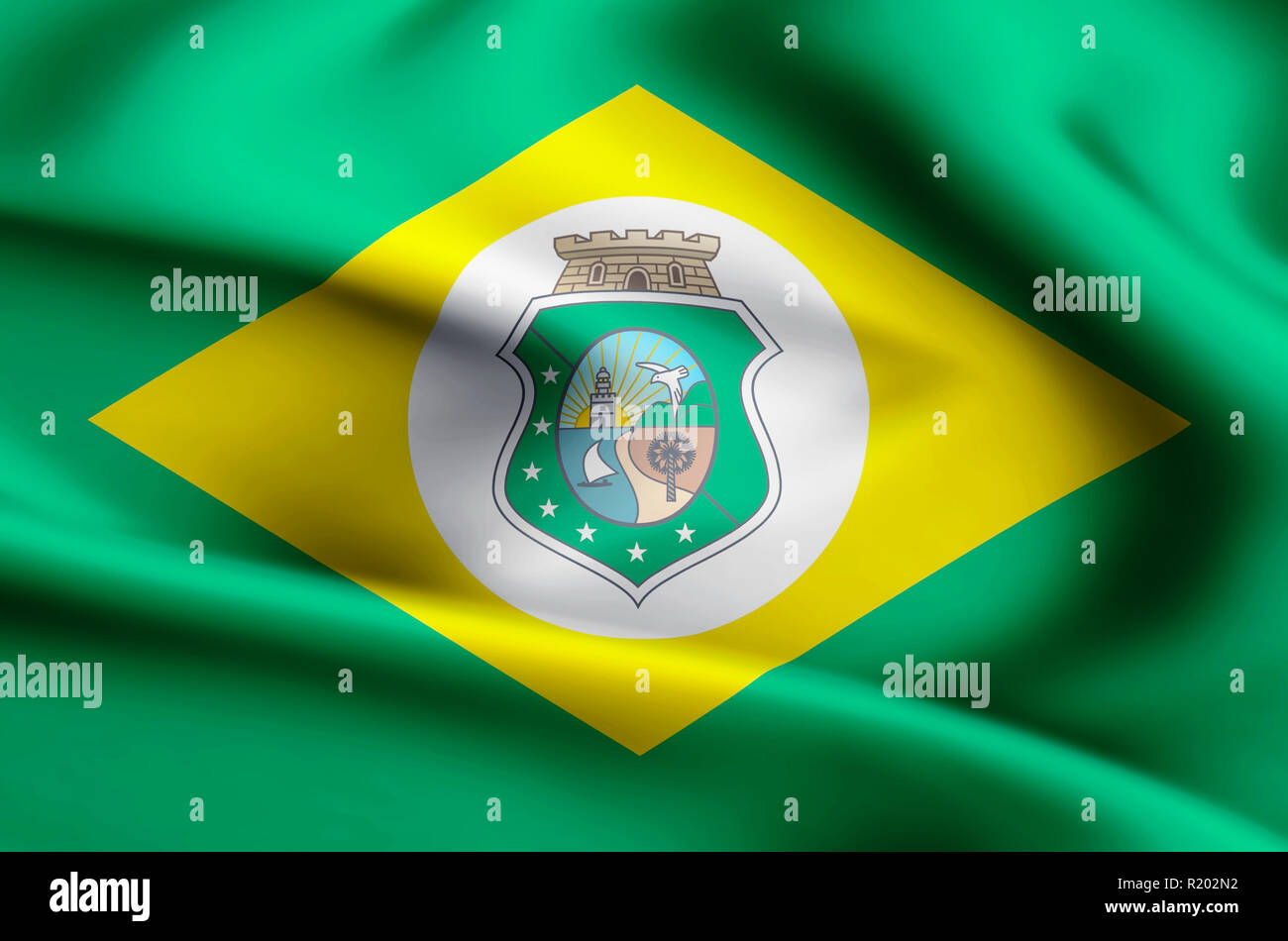 Ceara modern and realistic closeup flag illustration. Perfect for ...