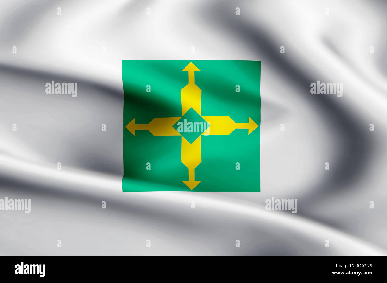 Distrito Federal modern and realistic closeup flag illustration ...
