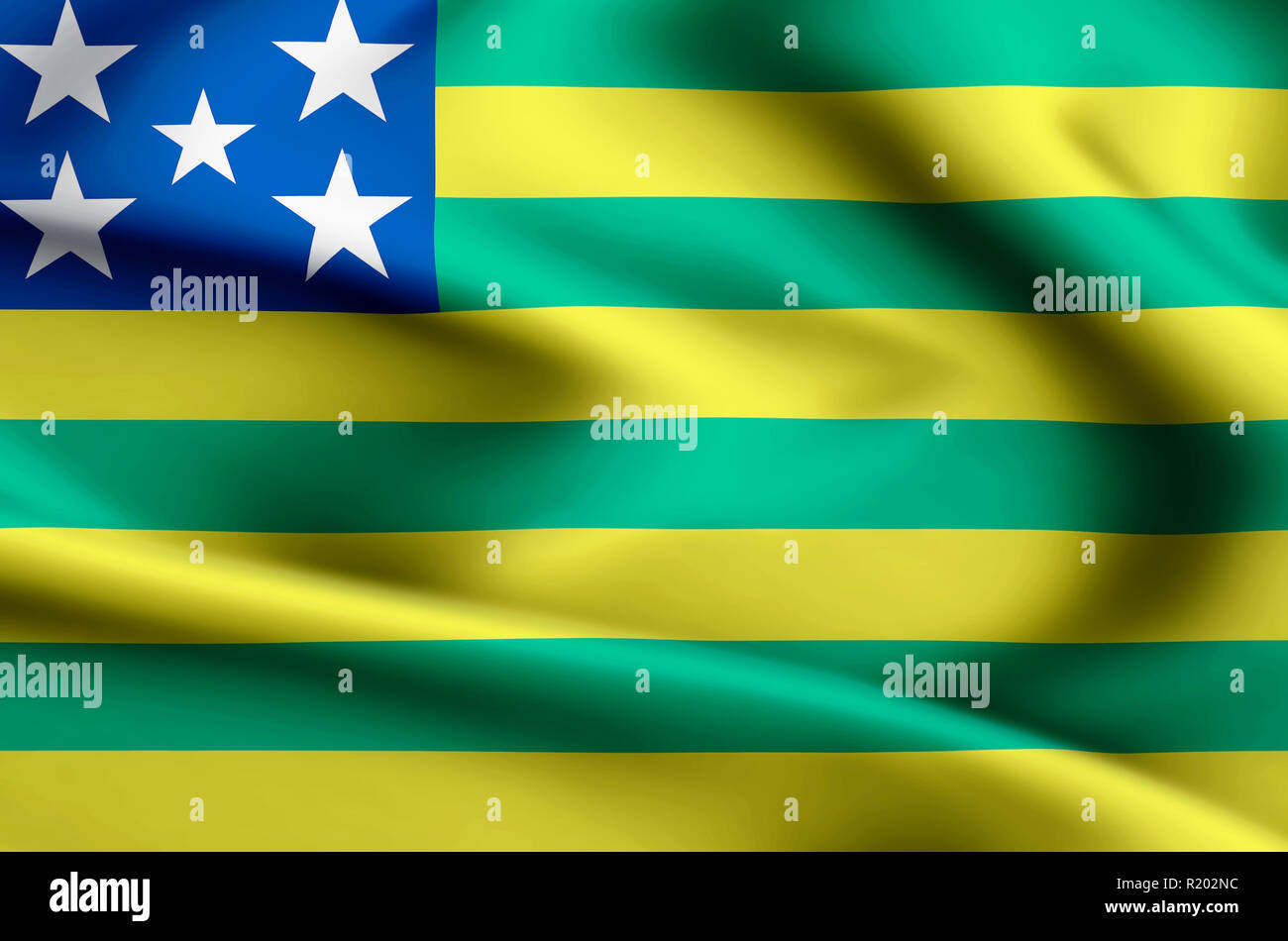 Flag of Goias modern and realistic closeup flag illustration. Perfect ...