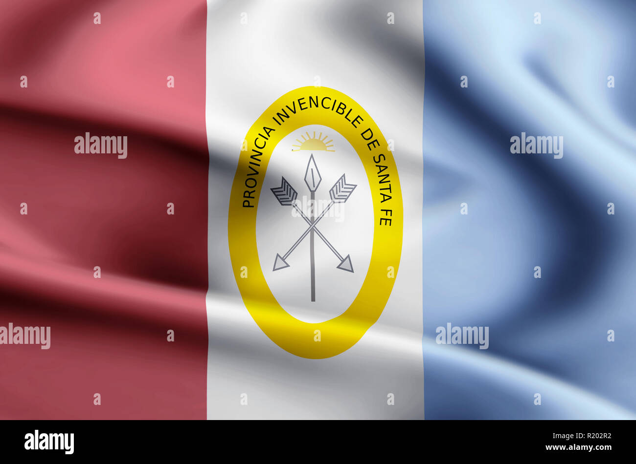 Santa Fe modern and realistic closeup flag illustration. Perfect for ...