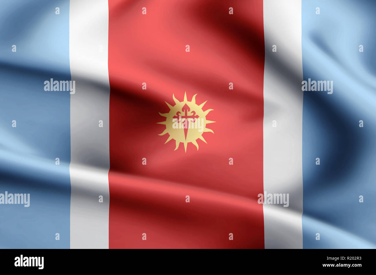 Santiago del Estero modern and realistic closeup flag illustration ...