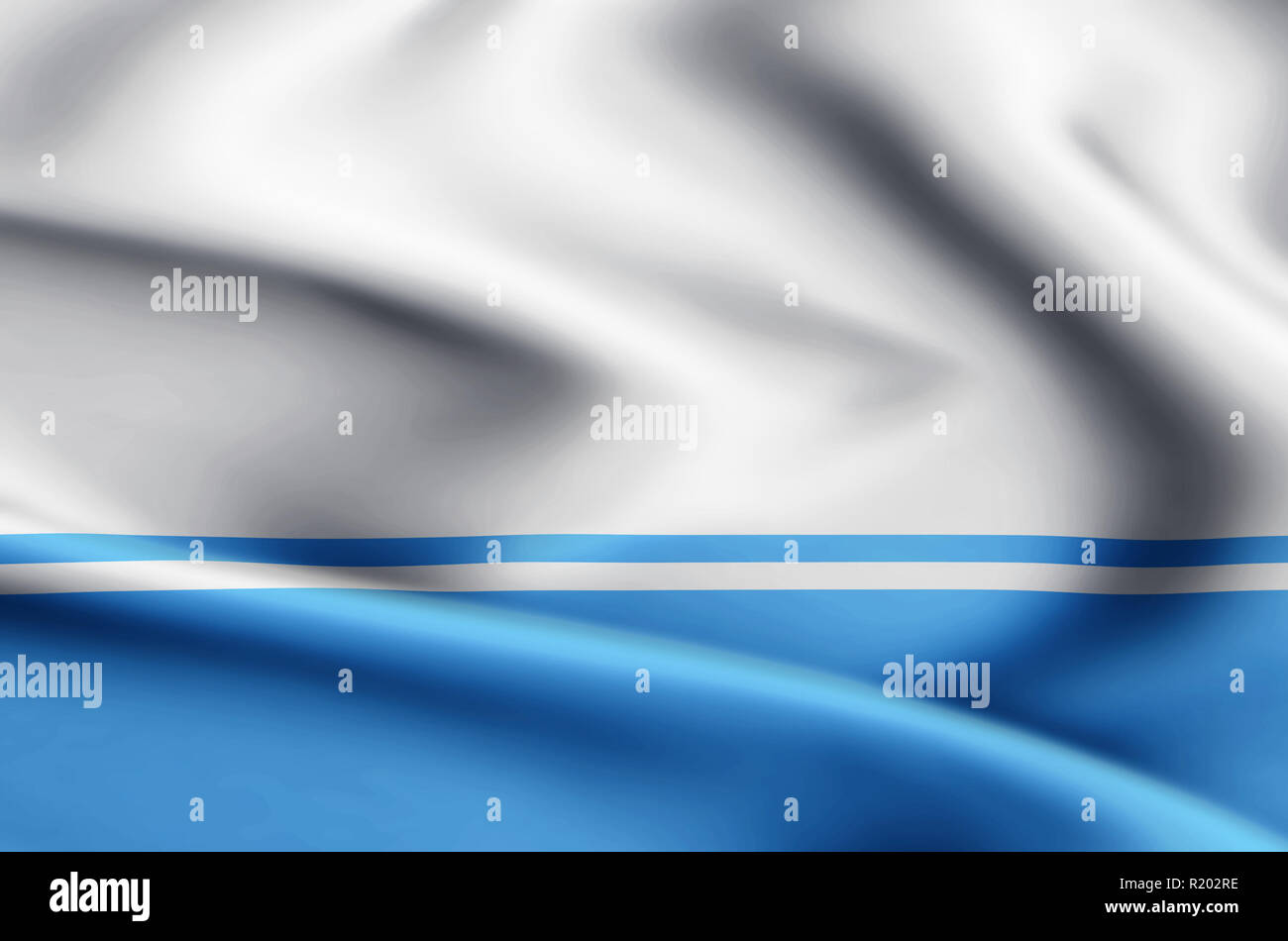 Altai Republic modern and realistic closeup flag illustration. Perfect ...