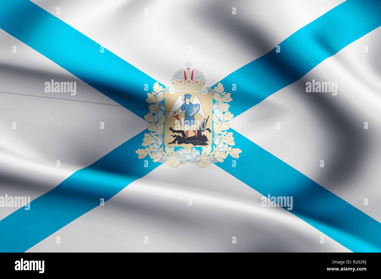 Arkhangelsk modern and realistic closeup flag illustration. Perfect for ...