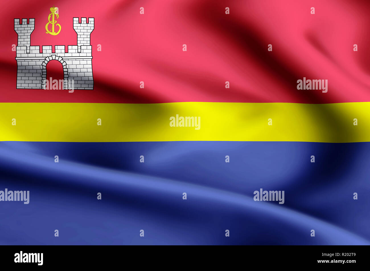 Kaliningrad modern and realistic closeup flag illustration. Perfect for ...