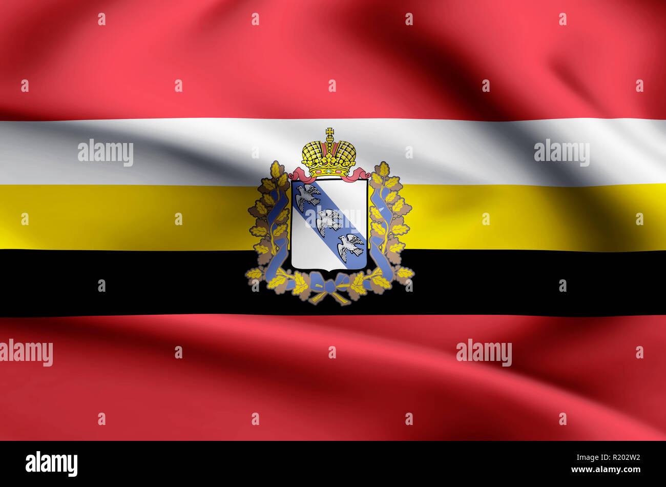 Kursk modern and realistic closeup flag illustration. Perfect for ...