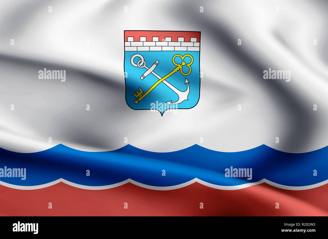 Leningrad modern and realistic closeup flag illustration. Perfect for ...