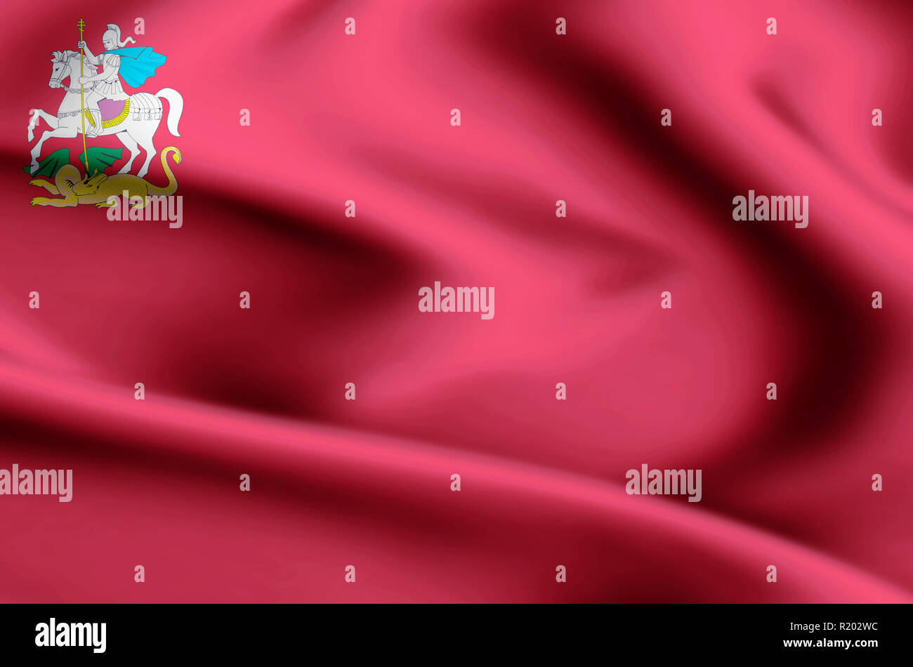 Moscow Oblast modern and realistic closeup flag illustration. Perfect ...