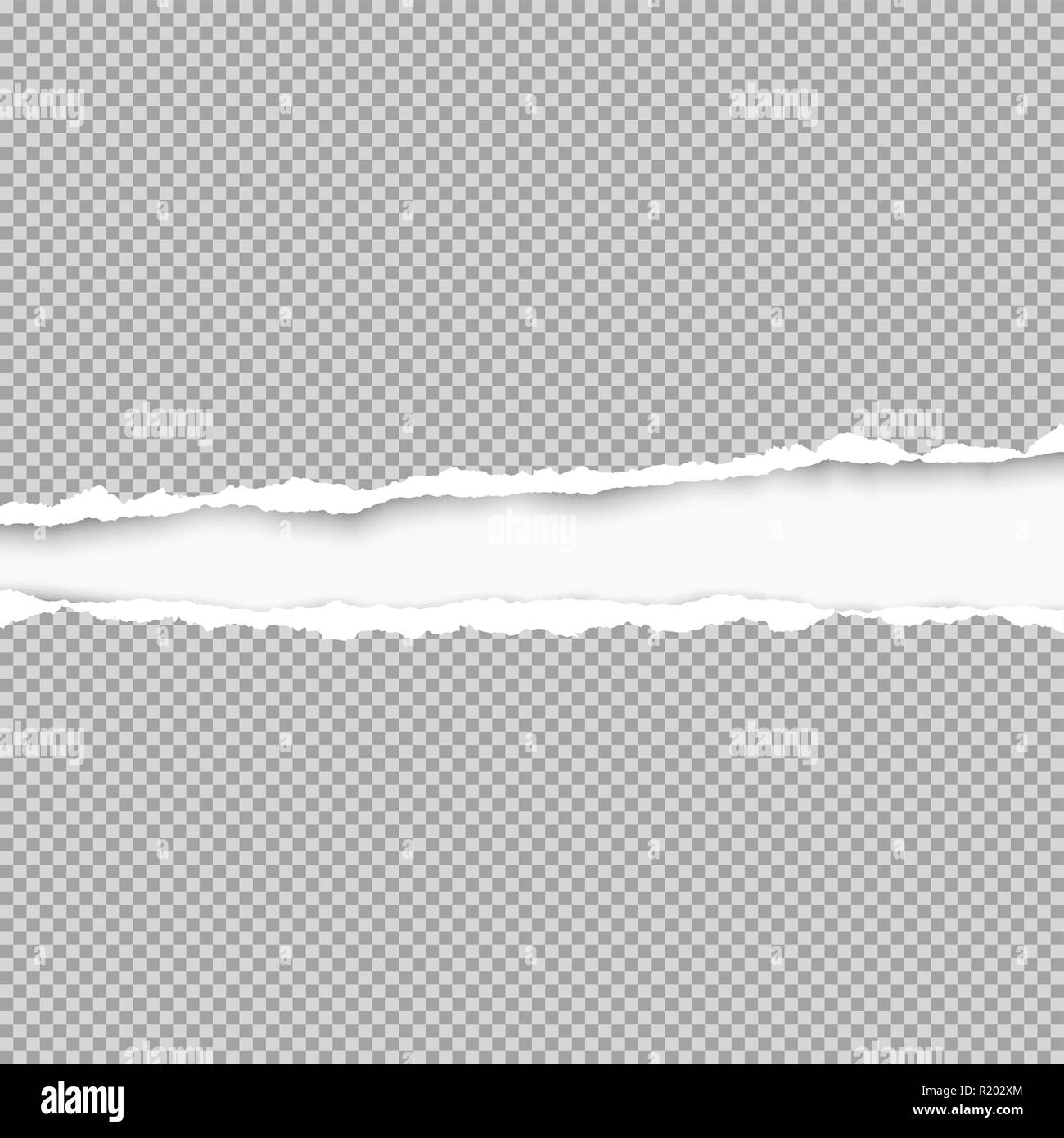 Squared ripped grey paper for text or message are on white background ...