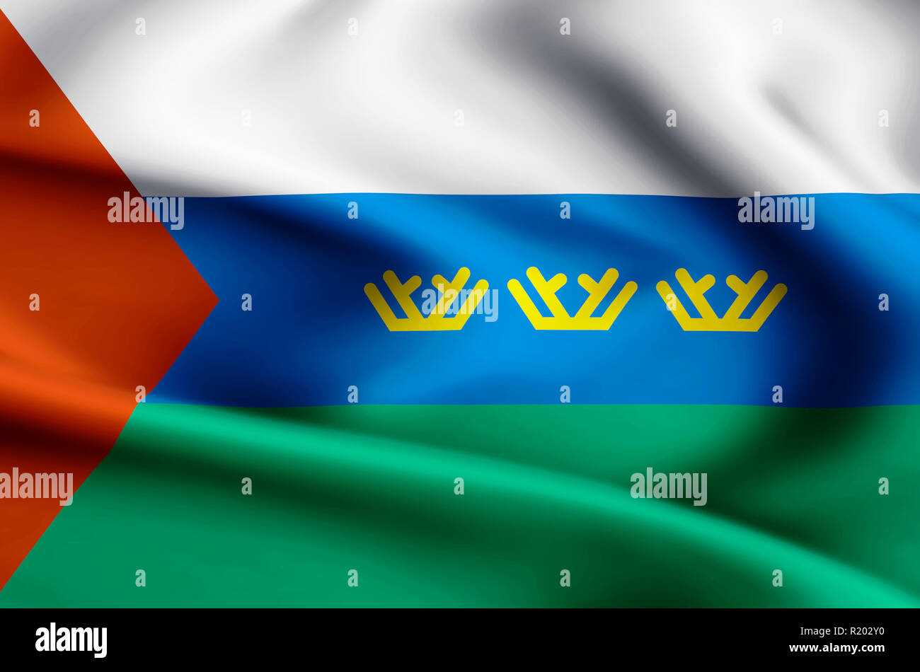 Tyumen modern and realistic closeup flag illustration. Perfect for ...