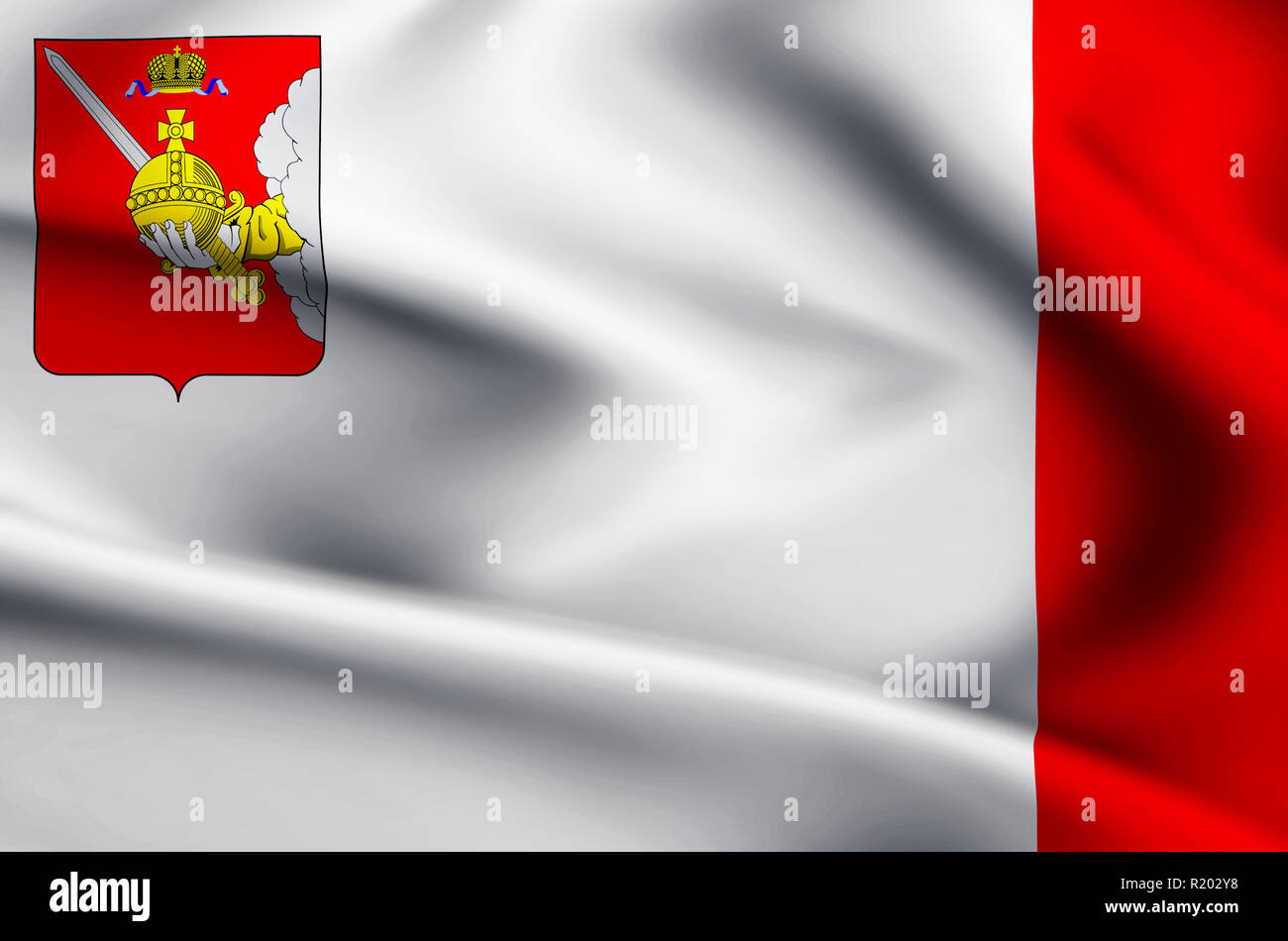 Vologda modern and realistic closeup flag illustration. Perfect for ...