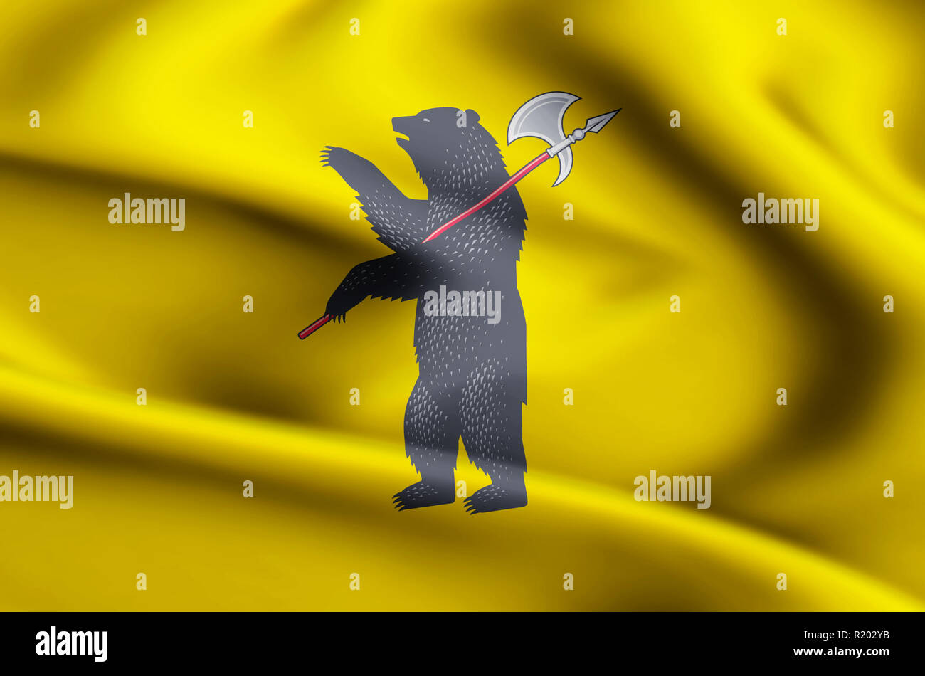 Yaroslavl modern and realistic closeup flag illustration. Perfect for ...