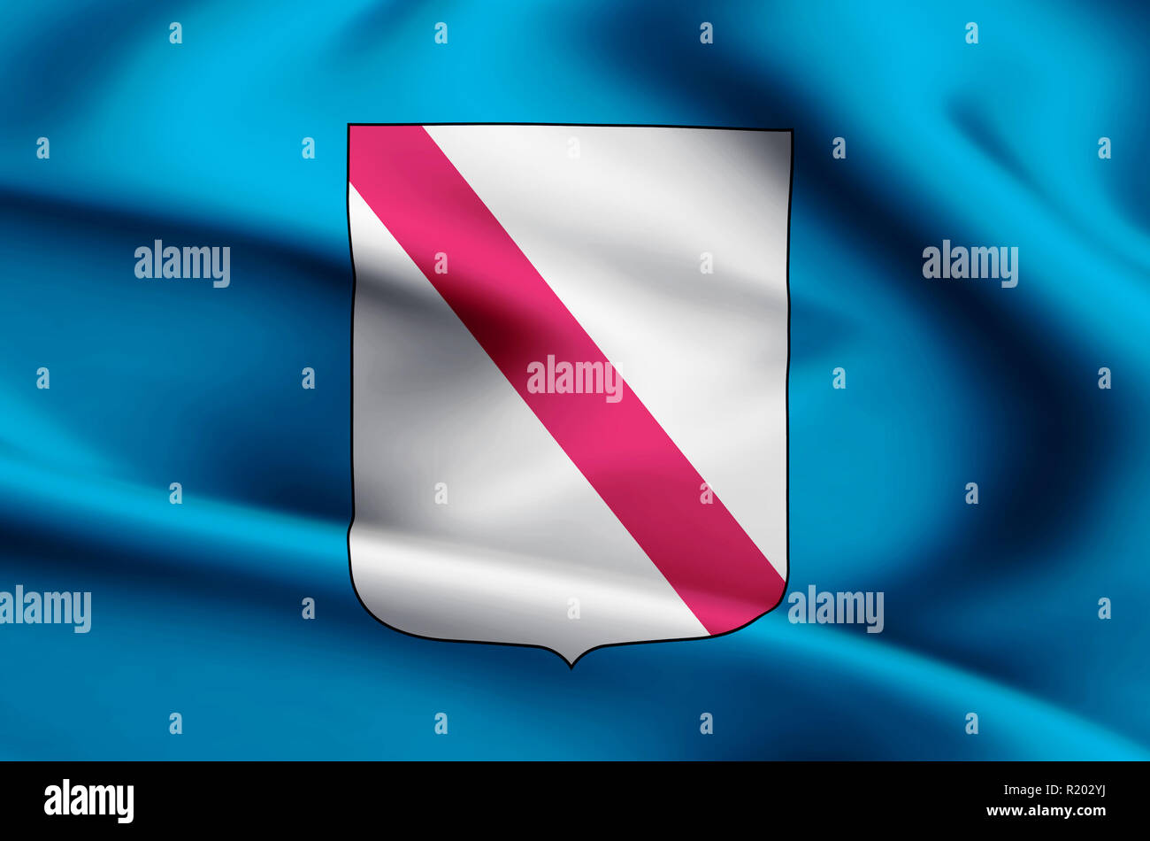 Campania modern and realistic closeup flag illustration. Perfect for ...