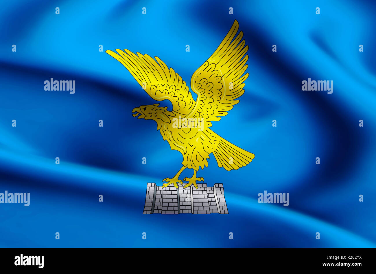 Friuli-Venezia Giulia modern and realistic closeup flag illustration ...