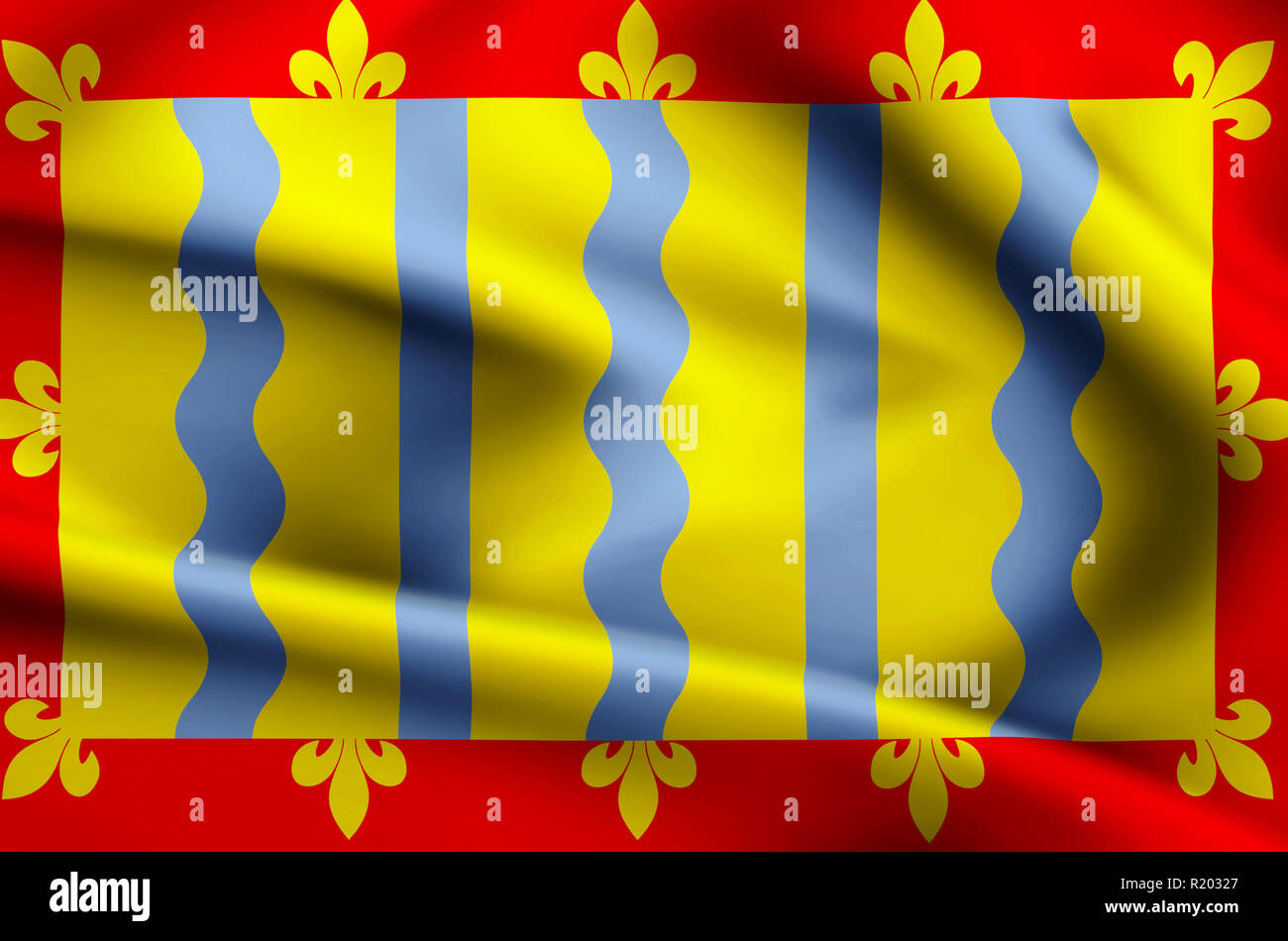 Cambridgeshire modern and realistic closeup flag illustration. Perfect ...