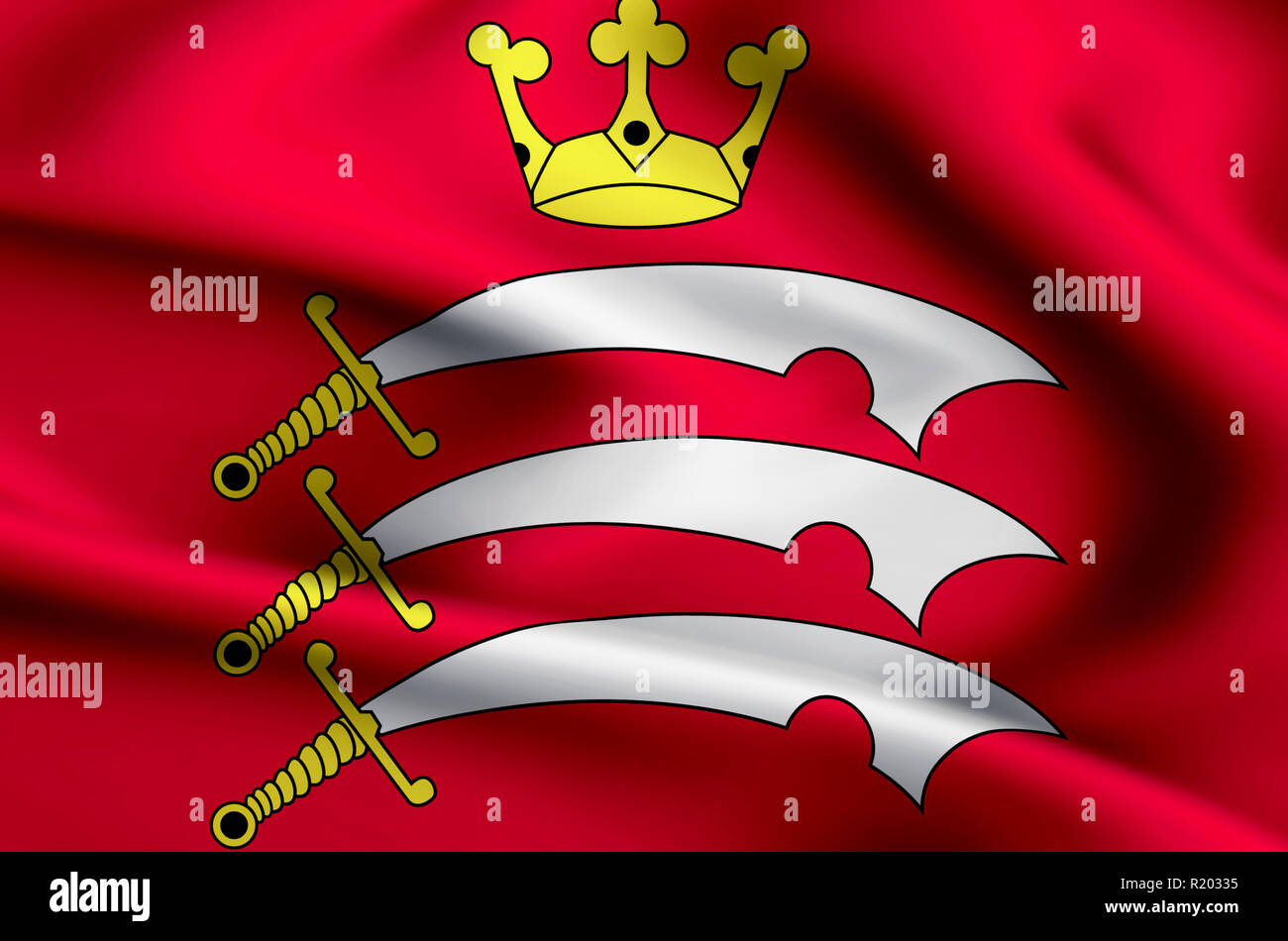 Middlesex modern and realistic closeup flag illustration. Perfect for ...