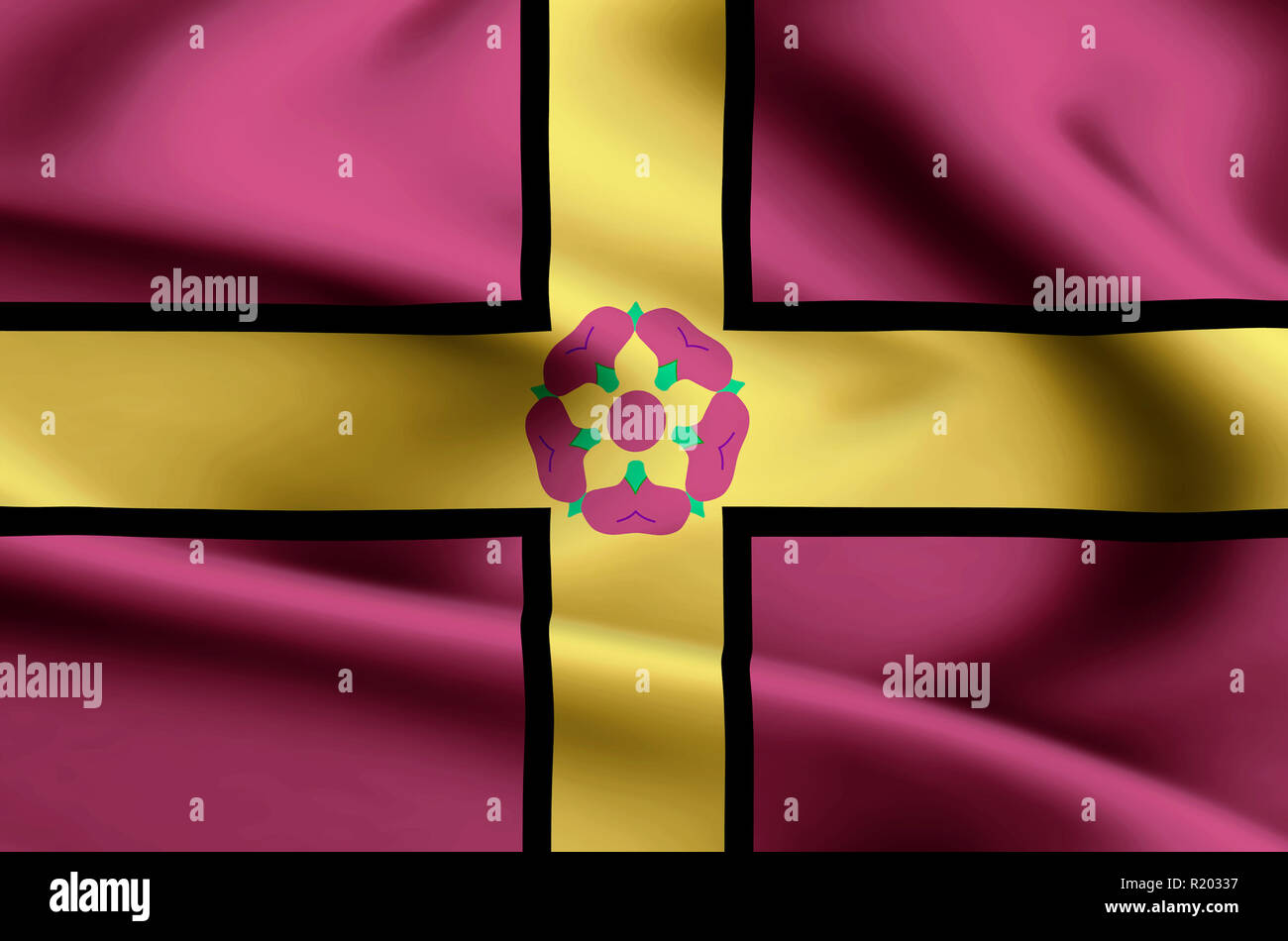 Northamptonshire modern and realistic closeup flag illustration ...