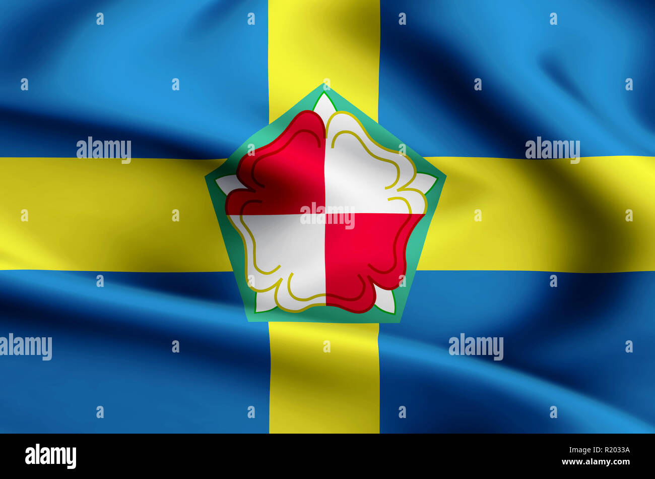 Pembrokeshire modern and realistic closeup flag illustration. Perfect ...