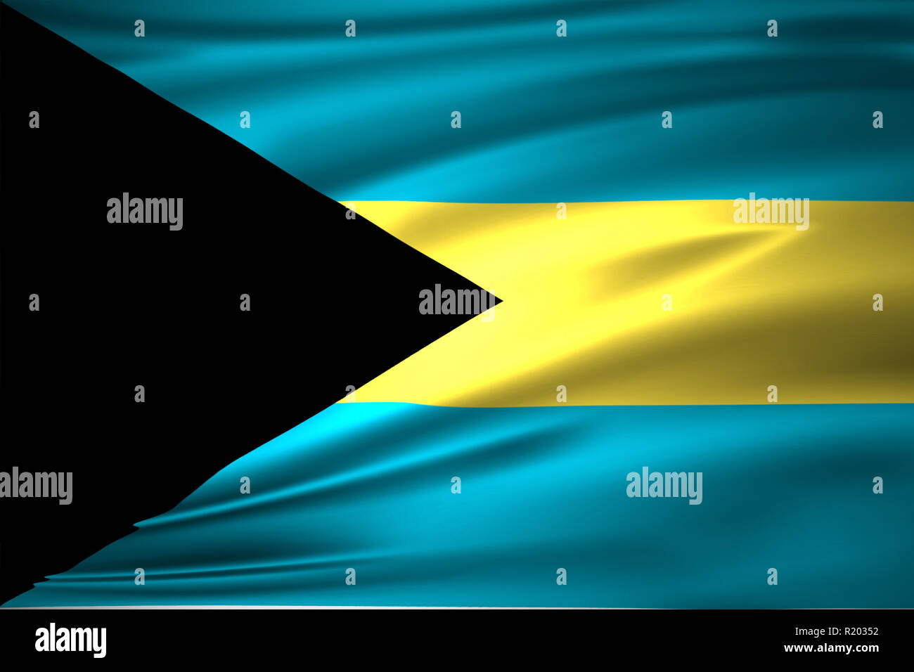 Bahamas 3D waving flag illustration. Texture can be used as background ...