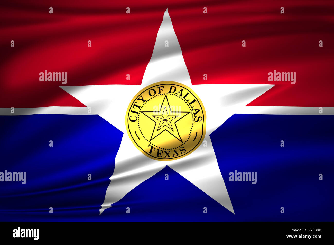 City Of Dallas 3D waving flag illustration. Texture can be used as ...