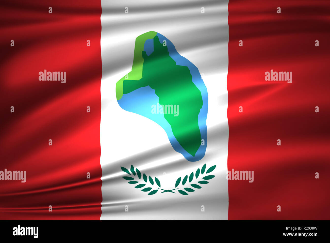 Cumberland Head 3D waving flag illustration. Texture can be used as ...