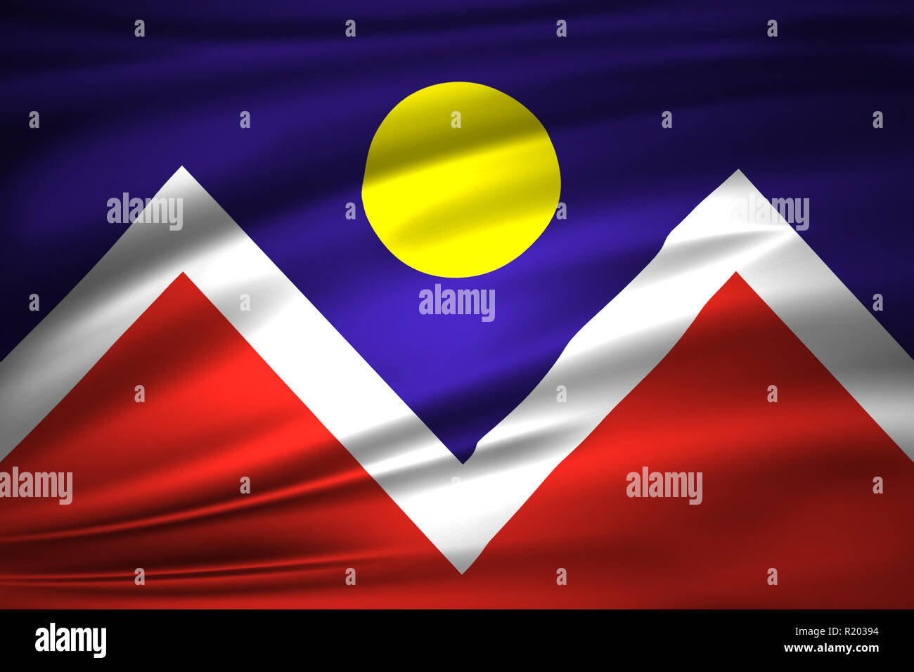 Denver Colorado 3D waving flag illustration. Texture can be used as ...