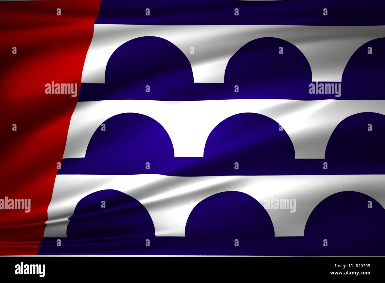 Des Moines 3D waving flag illustration. Texture can be used as ...