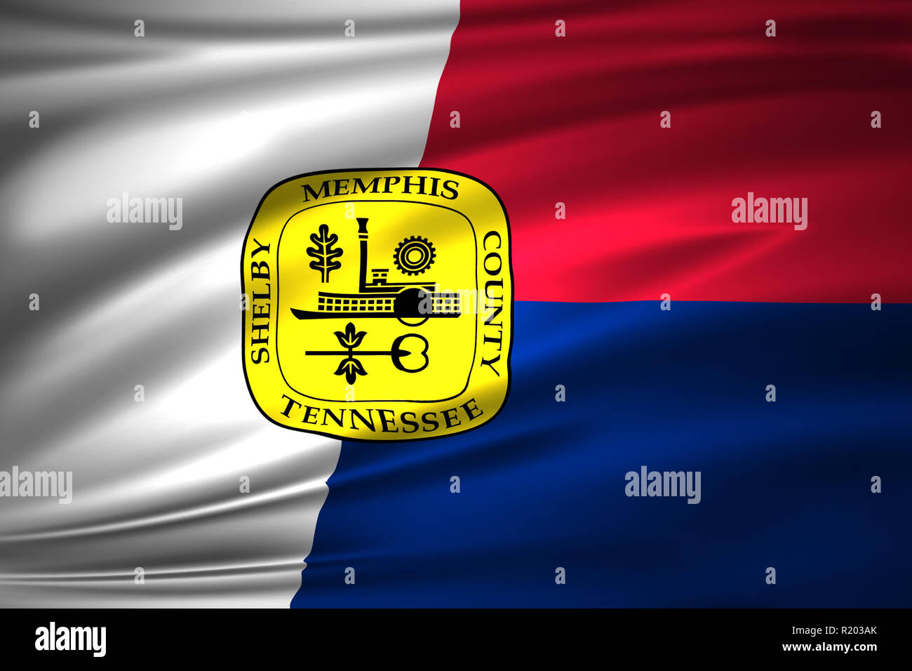 Memphis Tennessee 3D waving flag illustration. Texture can be used as ...