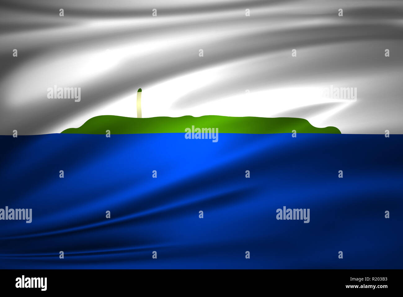 Navassa Island 3D waving flag illustration. Texture can be used as ...