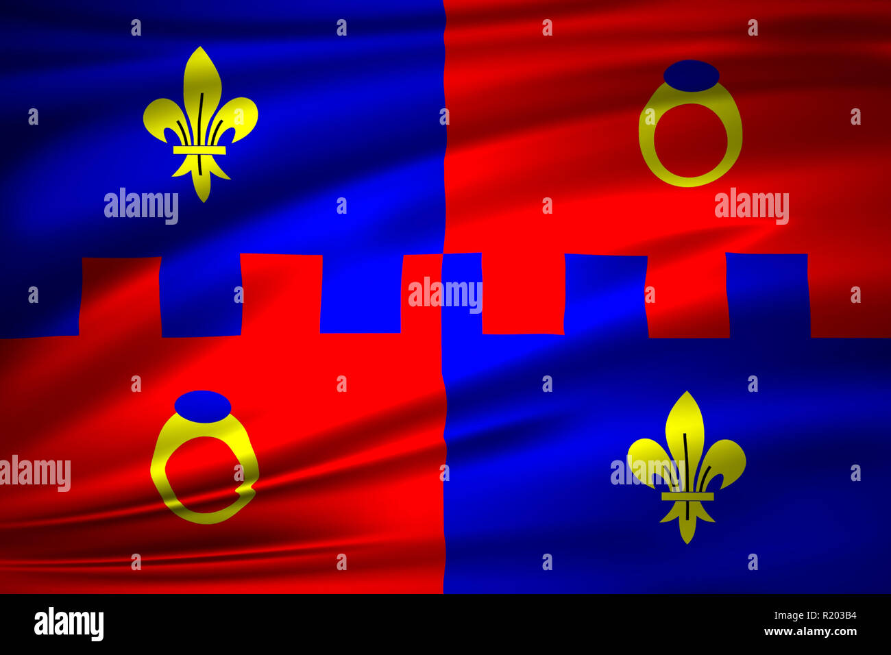 Montgomery County 3D waving flag illustration. Texture can be used as ...