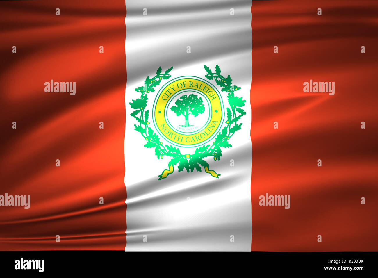 Raleigh 3D waving flag illustration. Texture can be used as background ...