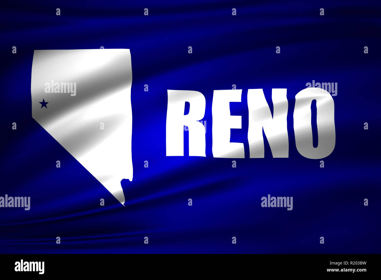 Reno 3D waving flag illustration. Texture can be used as background ...