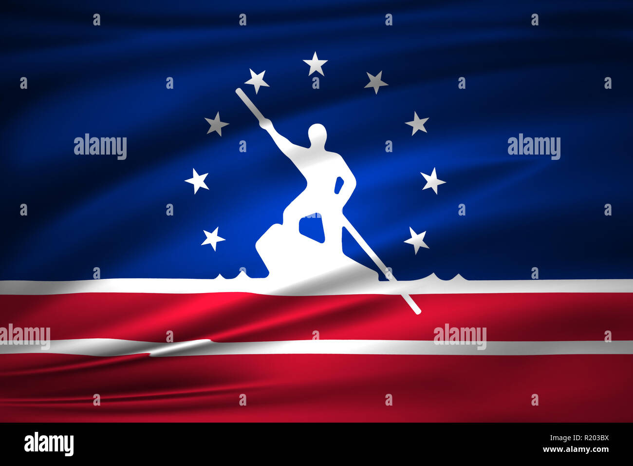 Richmond Virginia 3D waving flag illustration. Texture can be used as ...