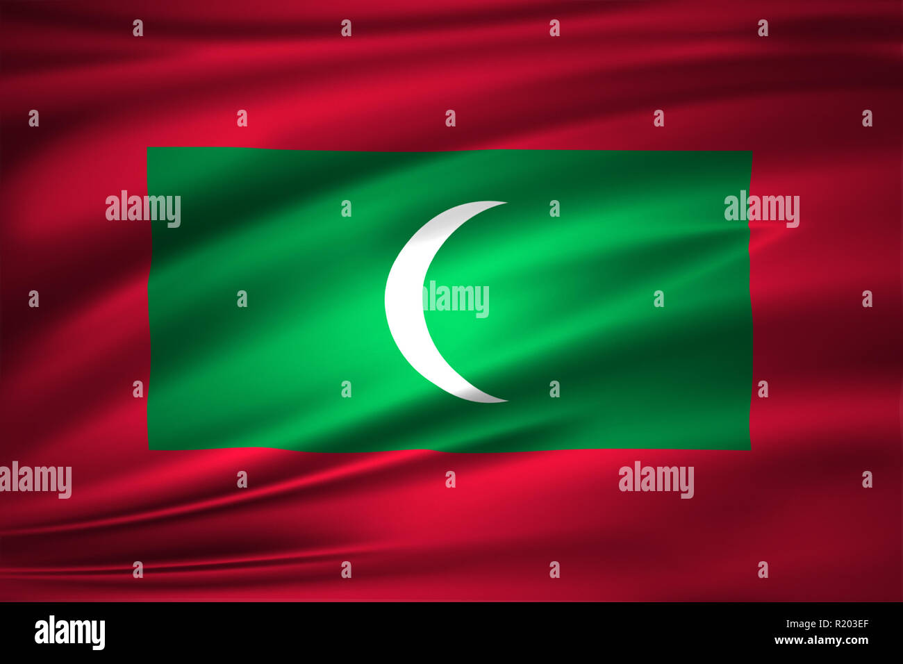 Maldives 3D waving flag illustration. Texture can be used as background ...