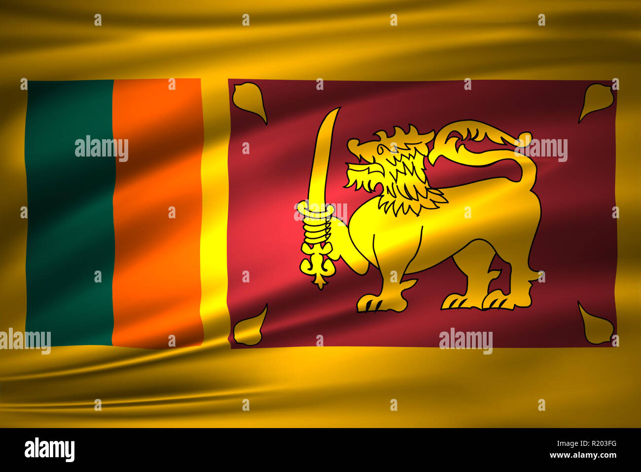Sri Lanka 3D waving flag illustration. Texture can be used as ...