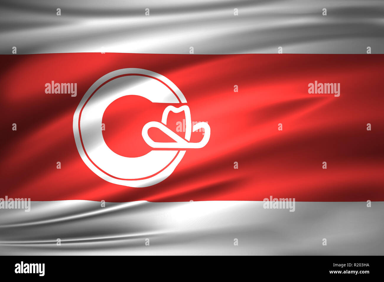 Calgary Alberta 3D waving flag illustration. Texture can be used as ...