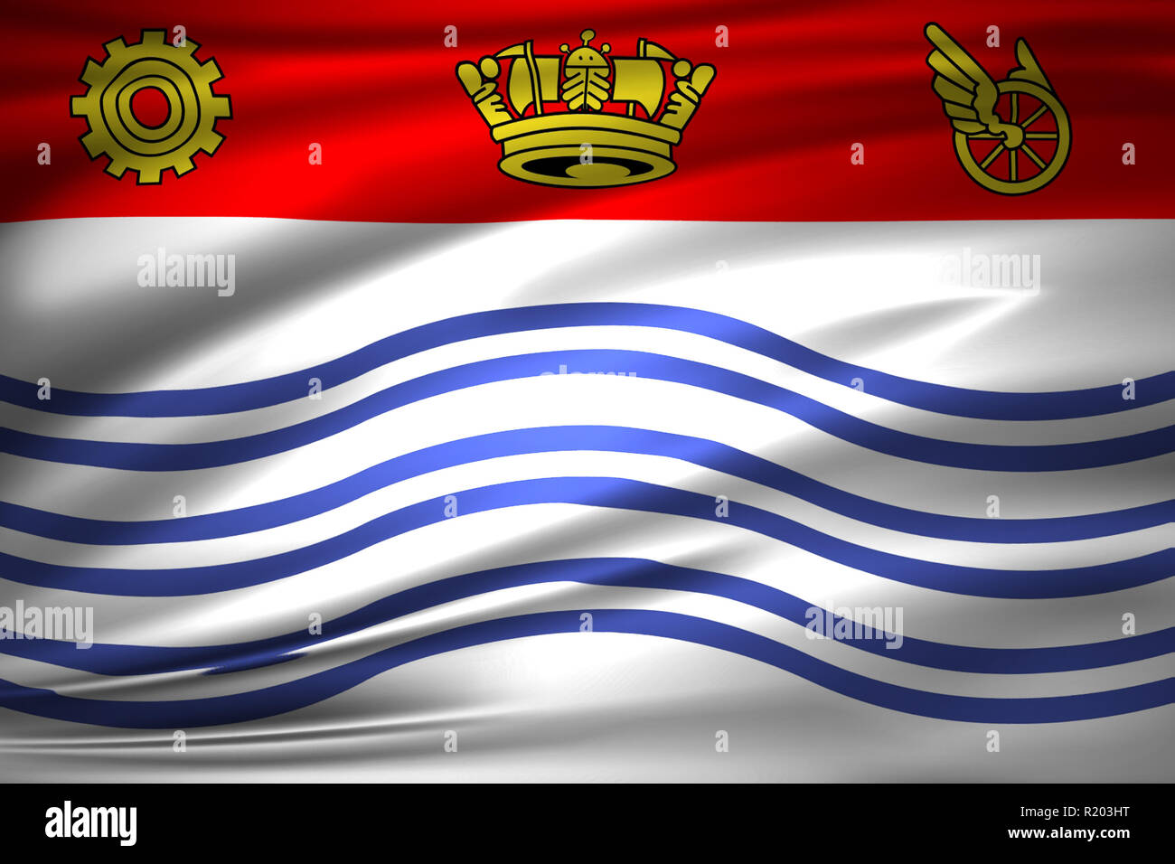 Flag Of Barrie 3D waving flag illustration. Texture can be used as ...