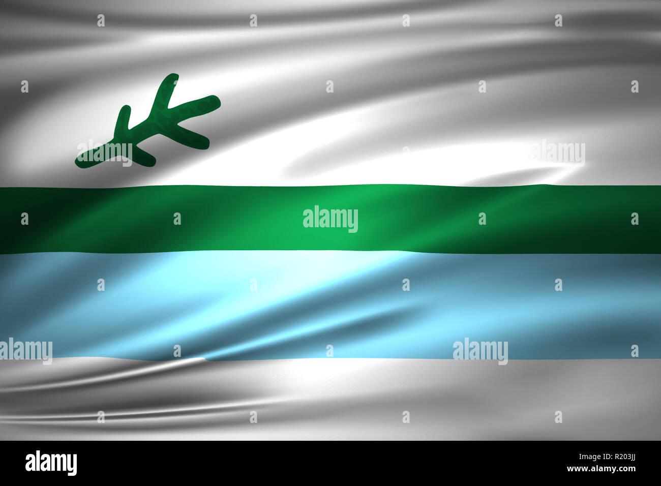 Labrador 3D waving flag illustration. Texture can be used as background ...