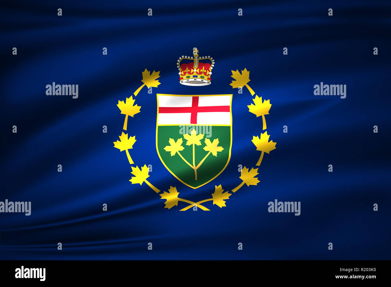 Lieutenant-Governor Of Ontario 3D waving flag illustration. Texture can ...