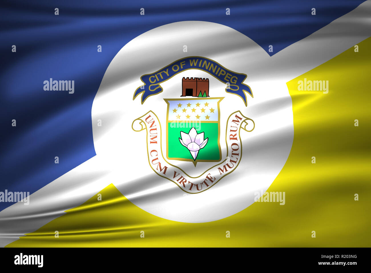 Winnipeg 3D waving flag illustration. Texture can be used as background ...