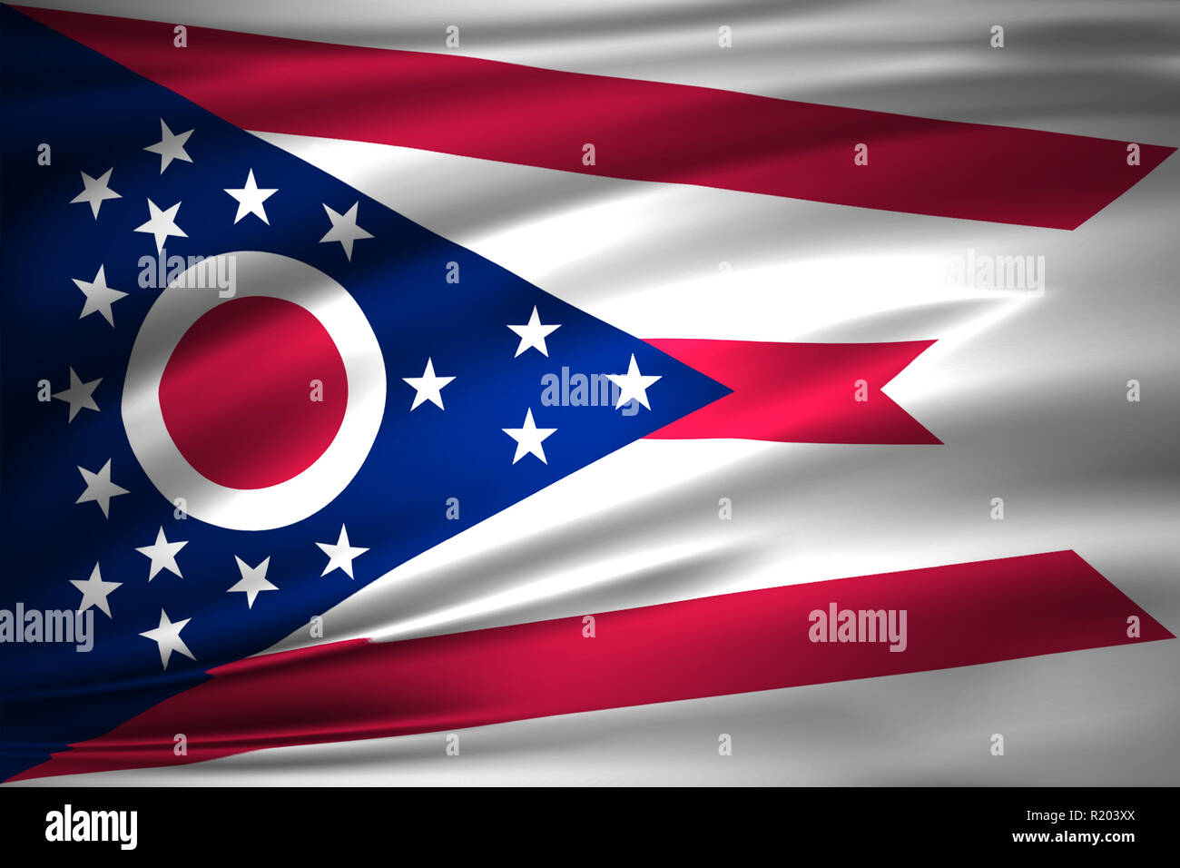 Ohio 3D waving flag illustration. Texture can be used as background ...