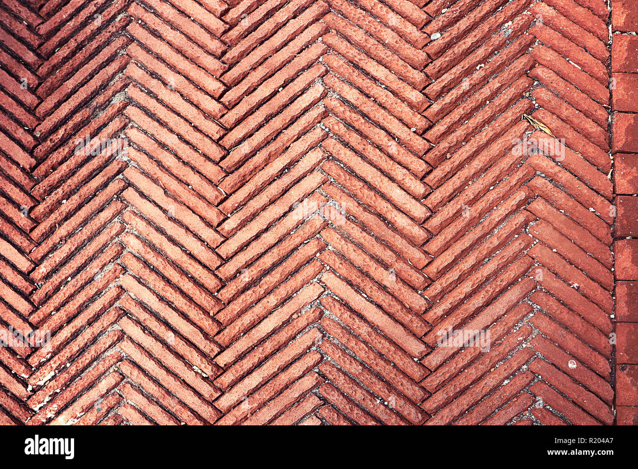 pavement texture, herring-bone tiles of cotto bricks for outdoors Stock ...