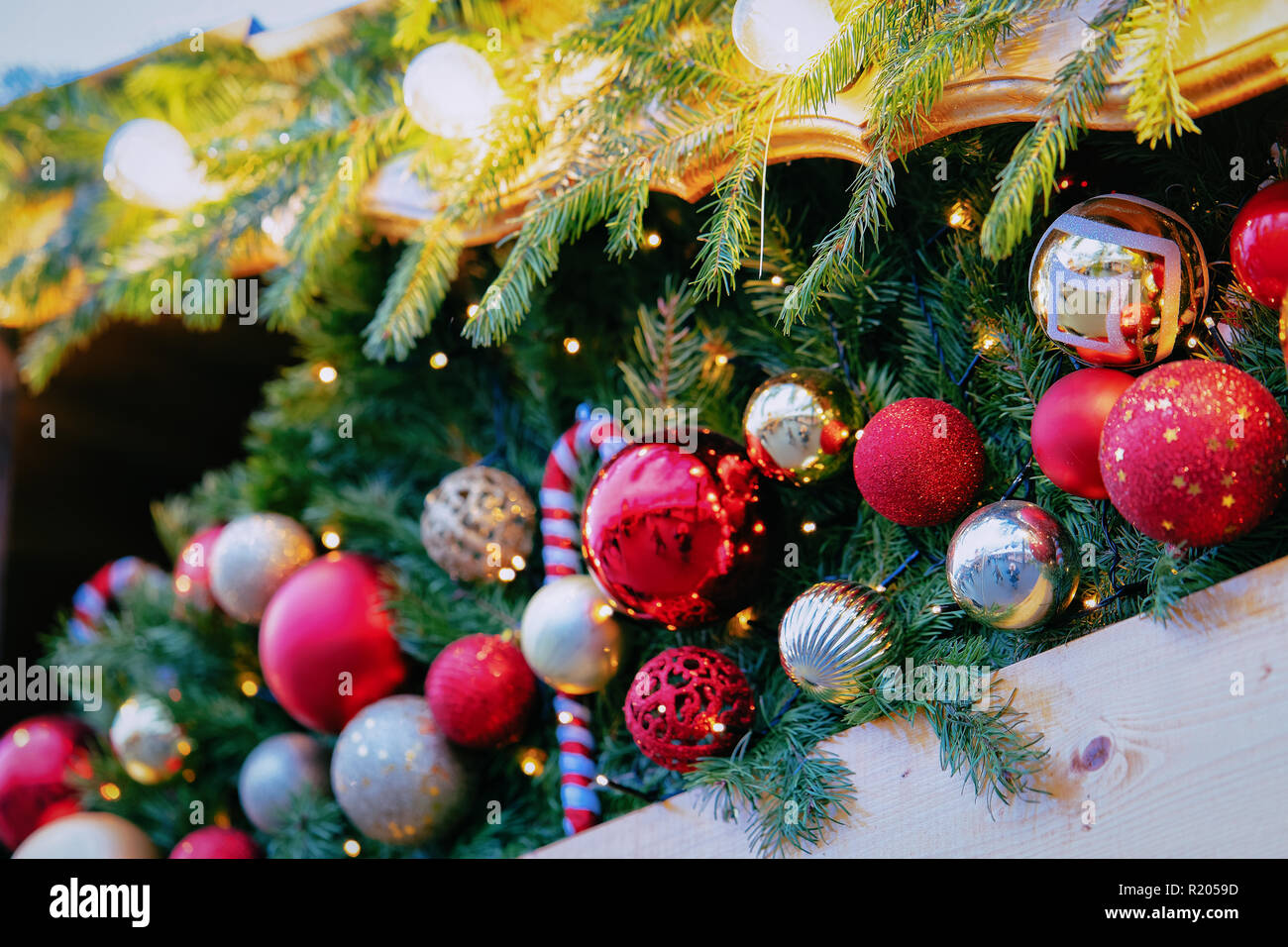 Christmas decoration on Night Christmas Market near Charlottenburg ...