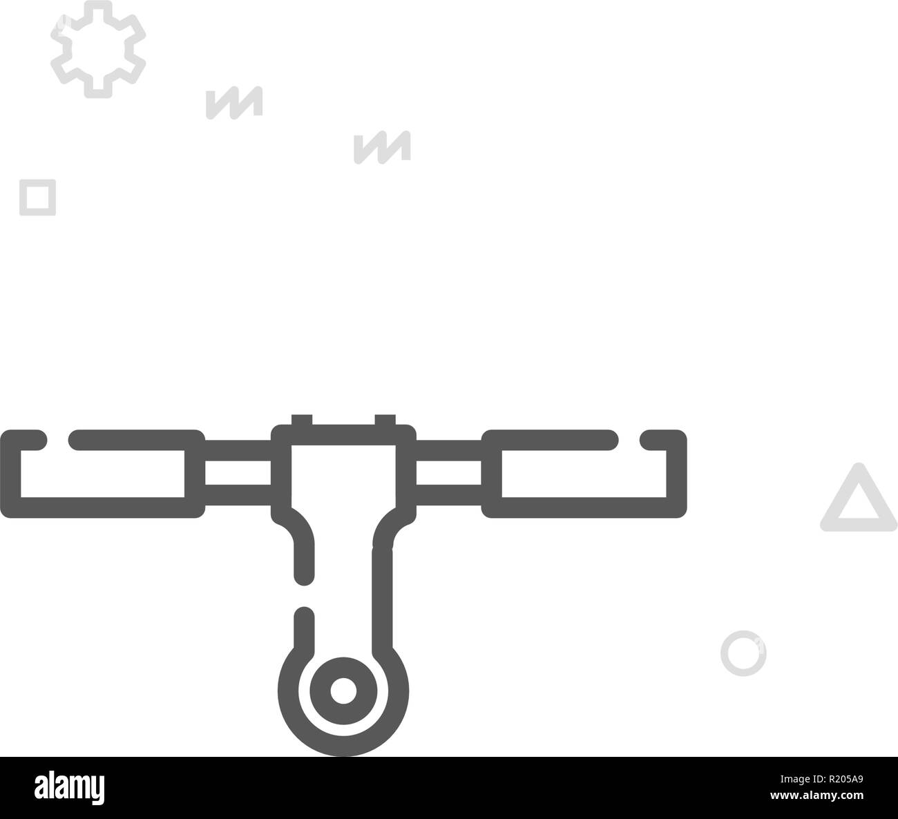 Bike Handlebar Vector Line Icon, Symbol, Pictogram, Sign. Light ...