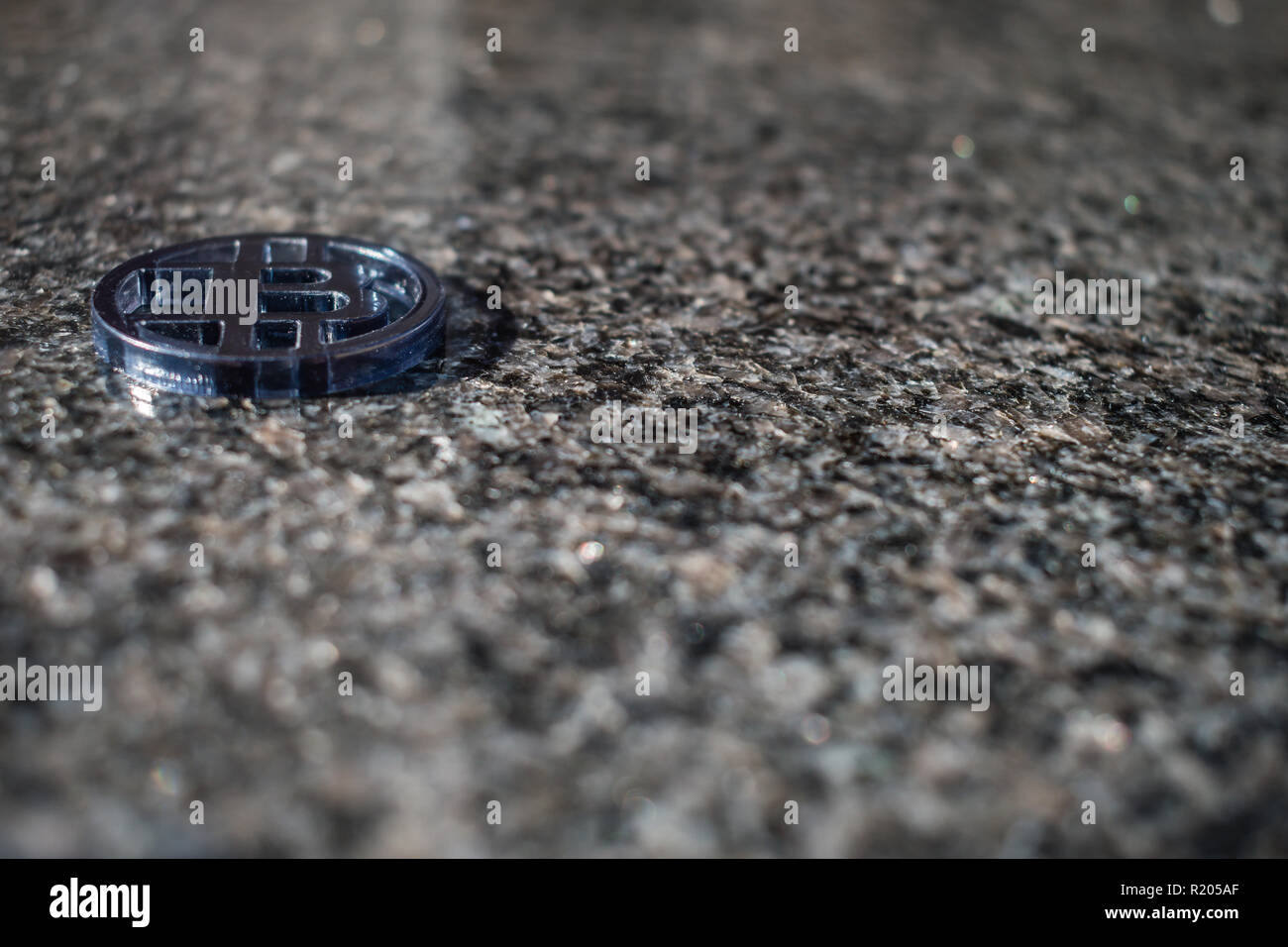 Plastic bit coin in corner with stone background, marble Stock Photo ...
