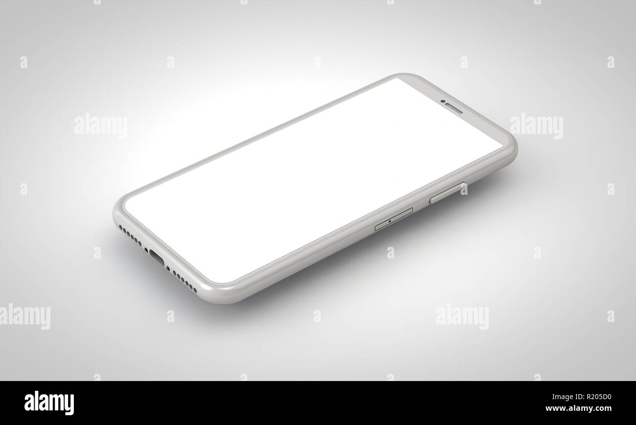 Modern smartphone blank screen template. abstract white trendy ...