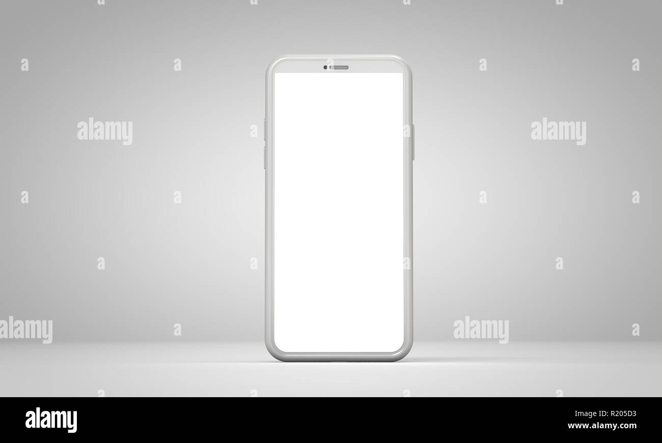 Modern smartphone blank screen template. abstract white trendy ...