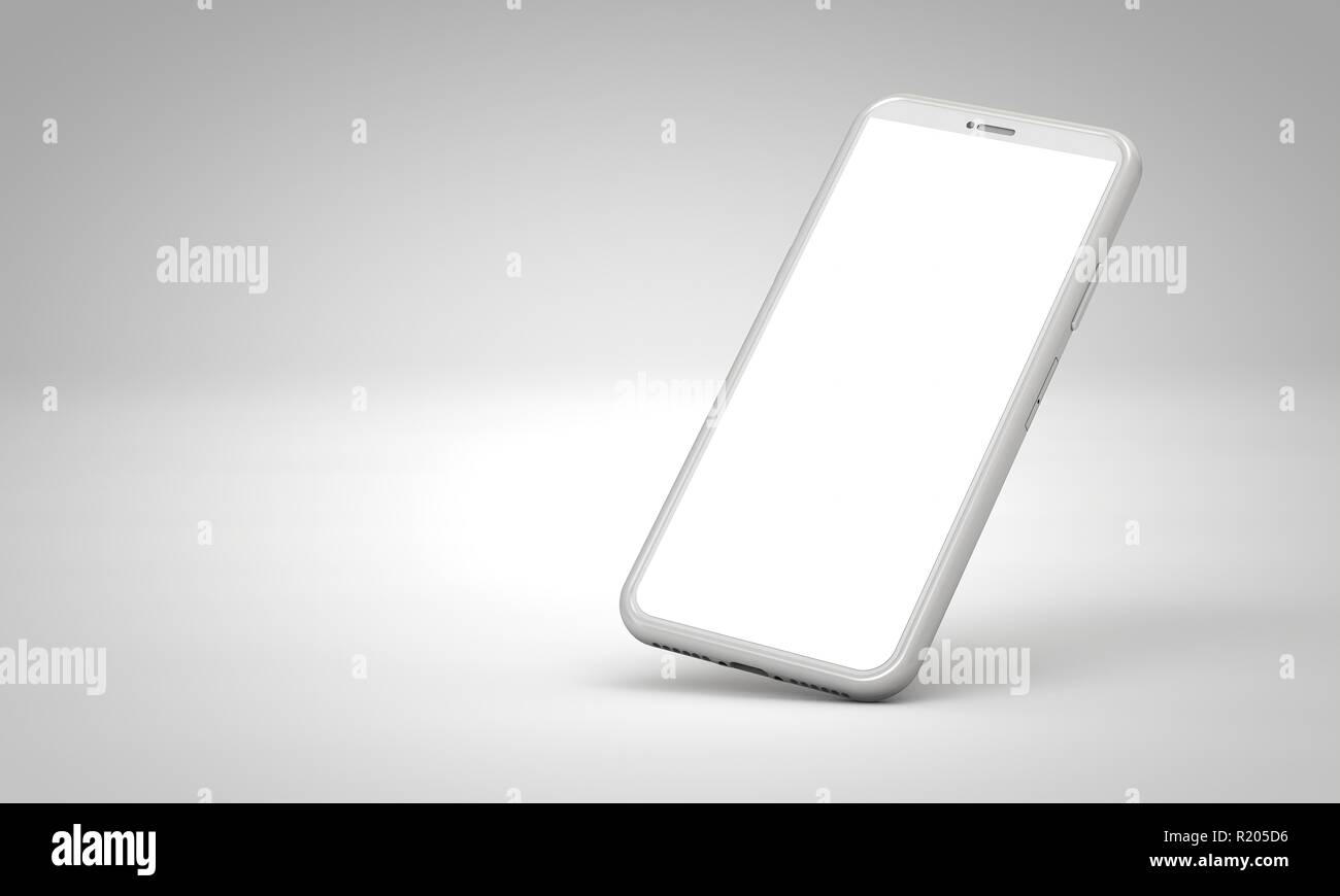 Modern smartphone blank screen template. abstract white trendy ...