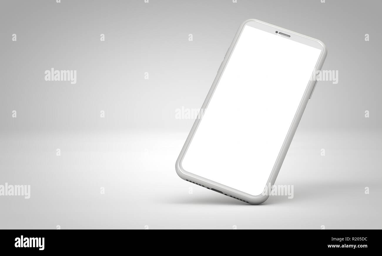 Modern smartphone blank screen template. abstract white trendy ...